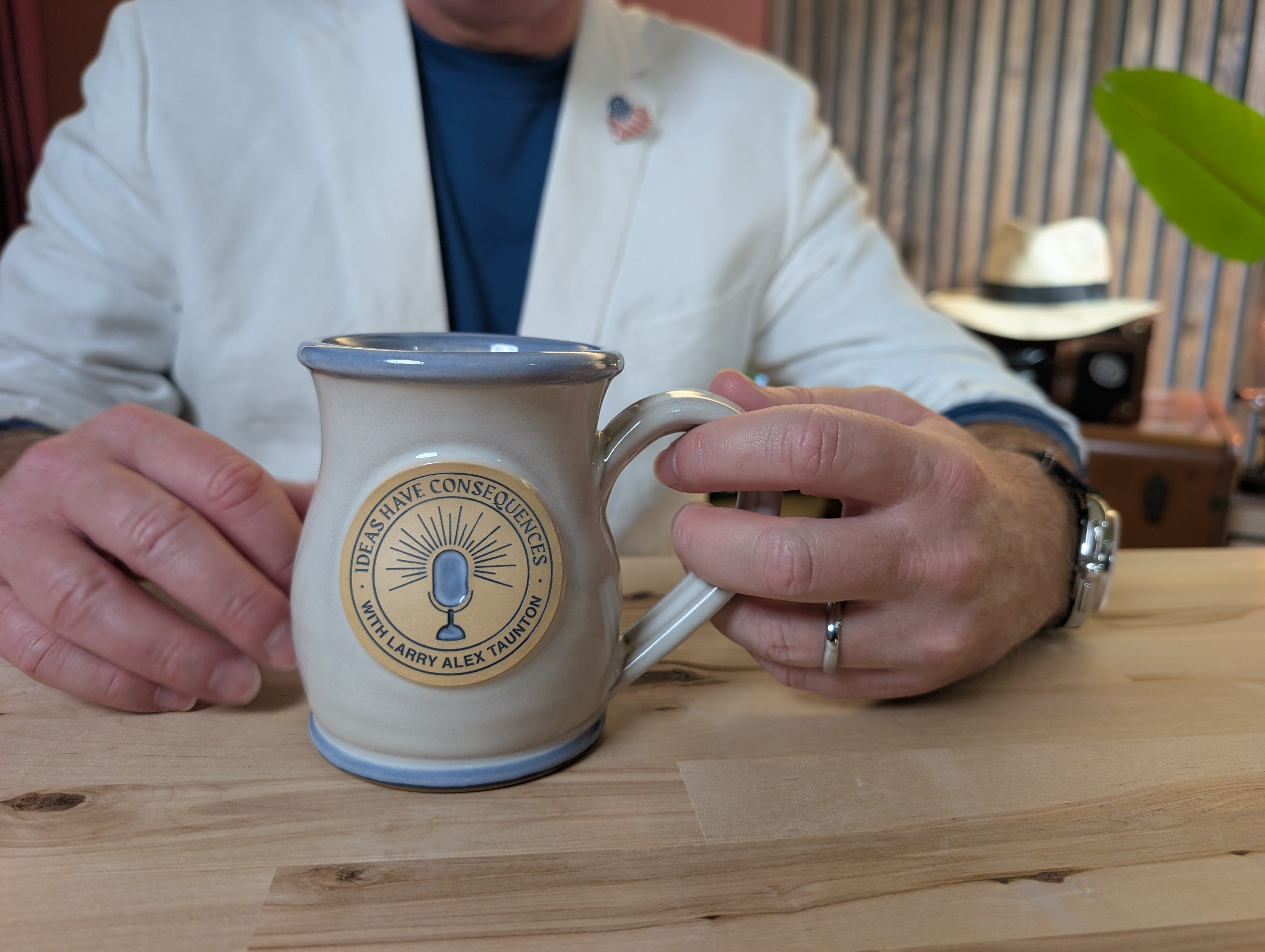 Ideas Have Consequences Light Blue Mug – Larry Alex Taunton Store